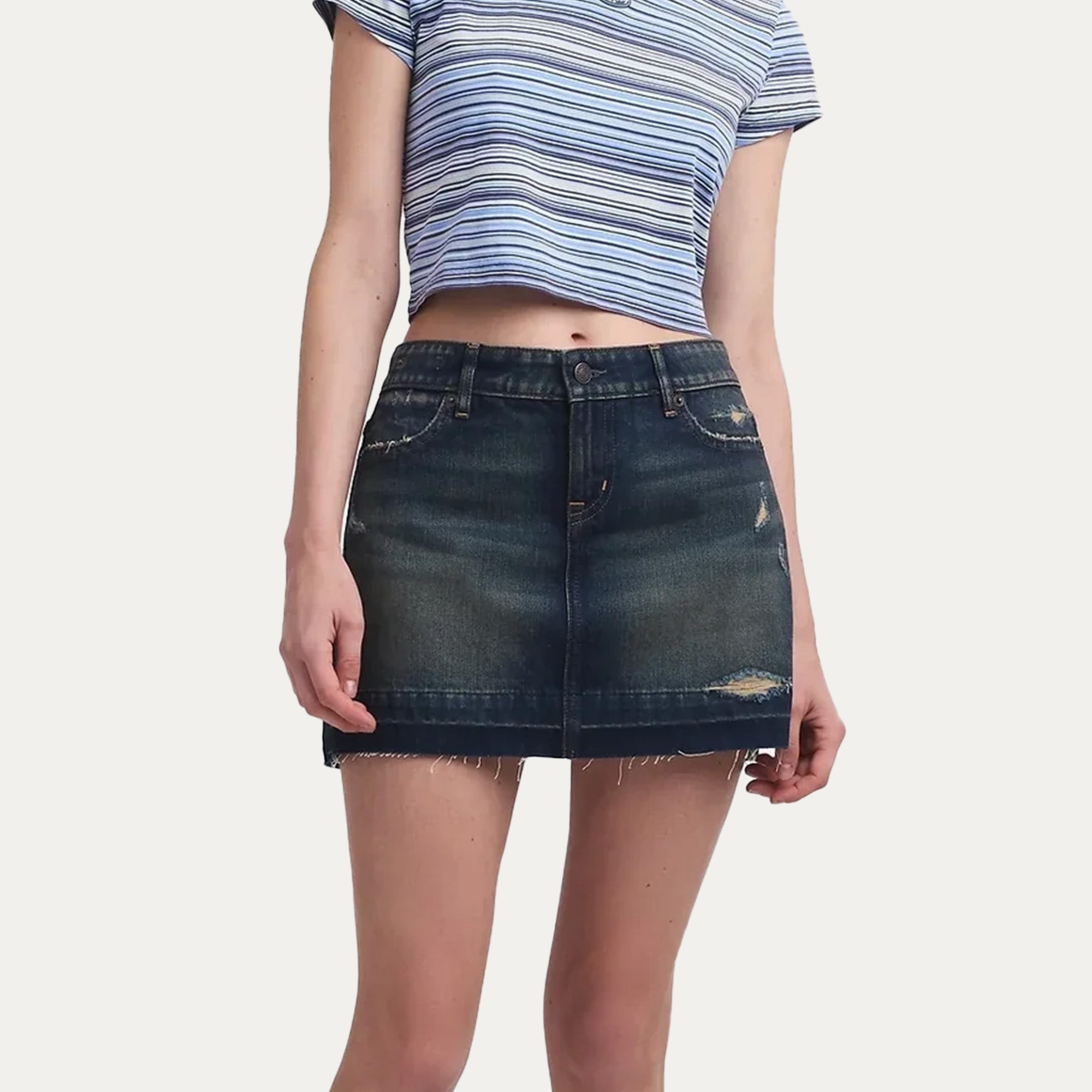 Gap x MadHappy Distressed Denim Skirt